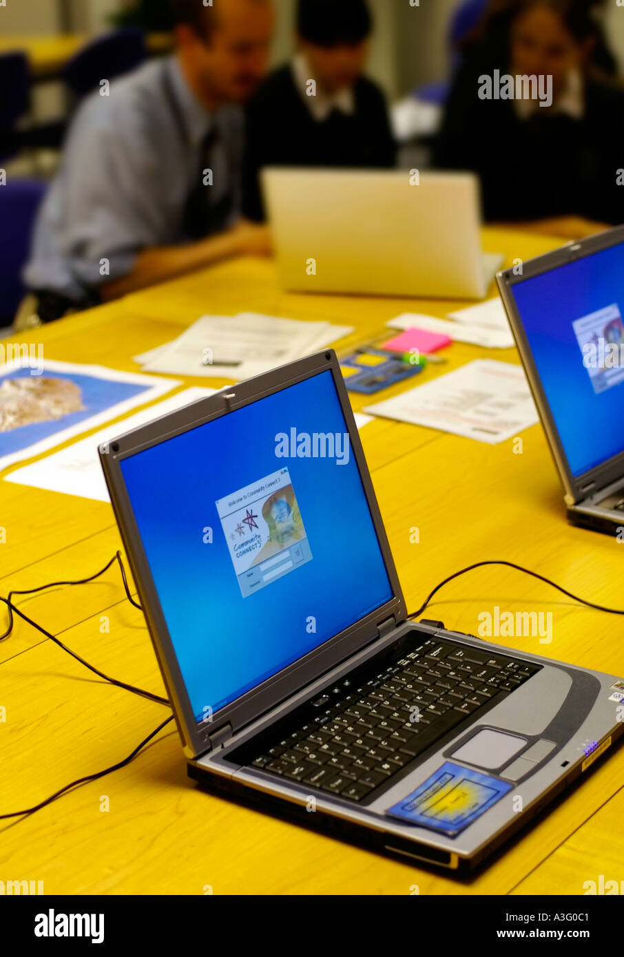 education computer room in secondary school Stock Photo - Alamy