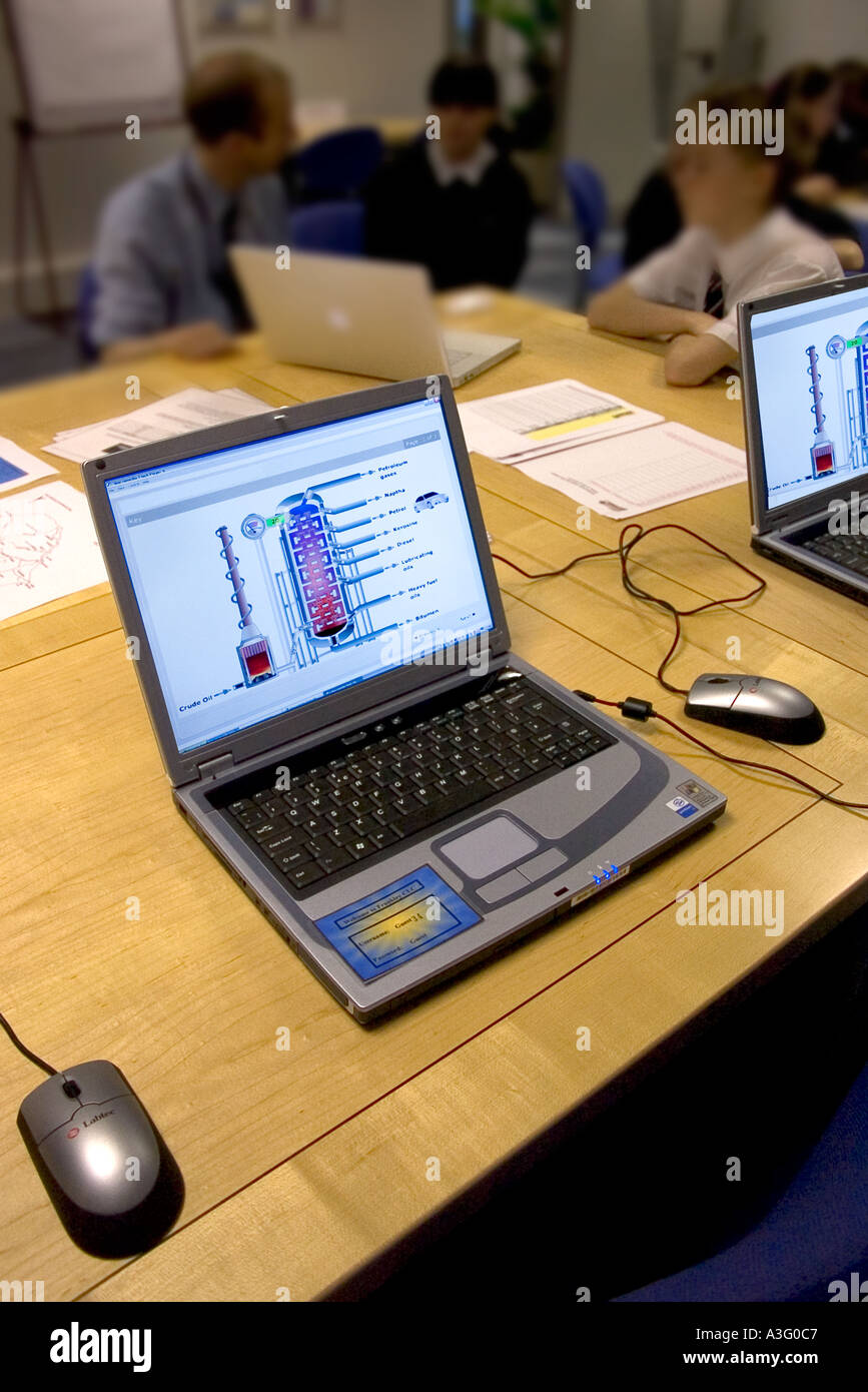 education computer room in secondary school Stock Photo - Alamy