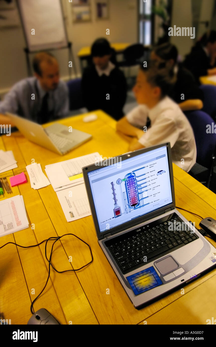 education computer room in secondary school Stock Photo - Alamy