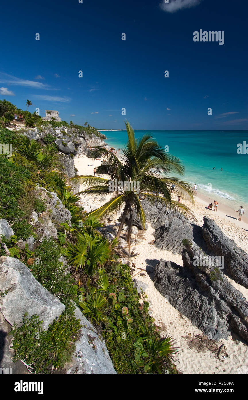 Coastal Mayan ruins Tulum Yucatan Mexico Stock Photo - Alamy