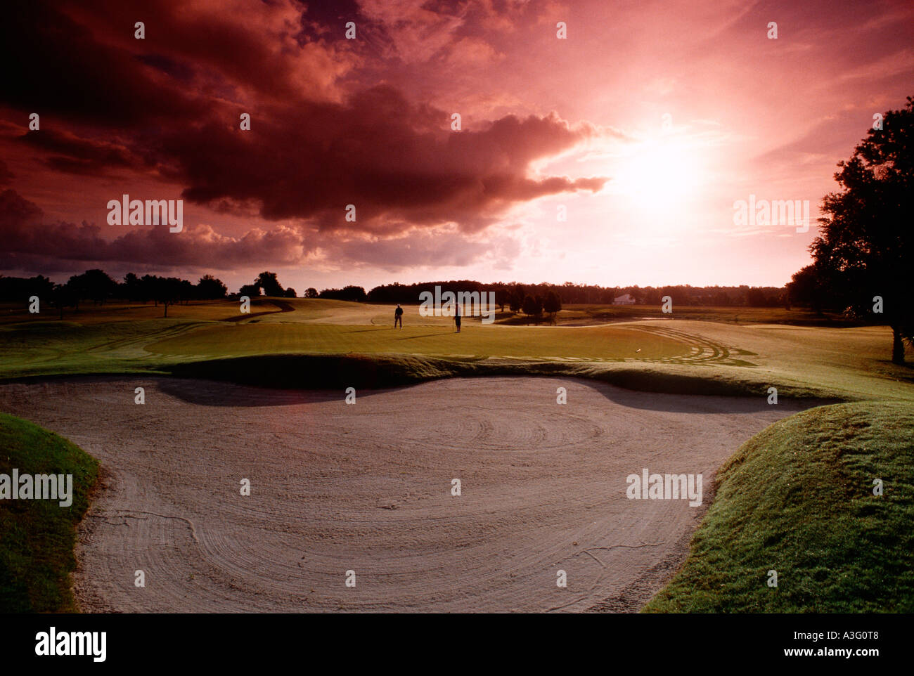 Sunrise over Florida golf course Stock Photo - Alamy