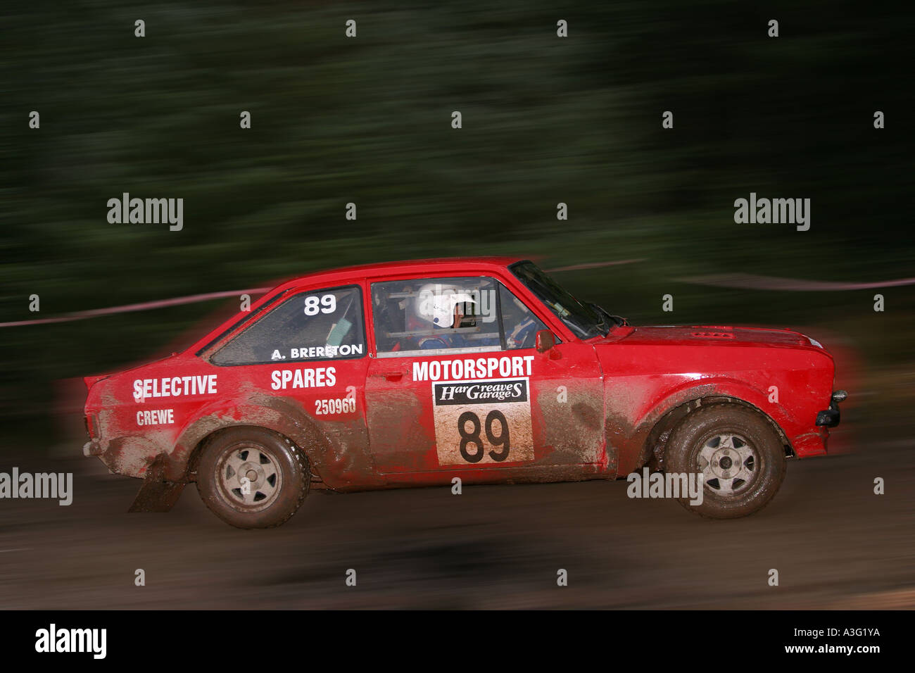 ford escort mk II mark 2 two car racing in the grizedale stages rally ...