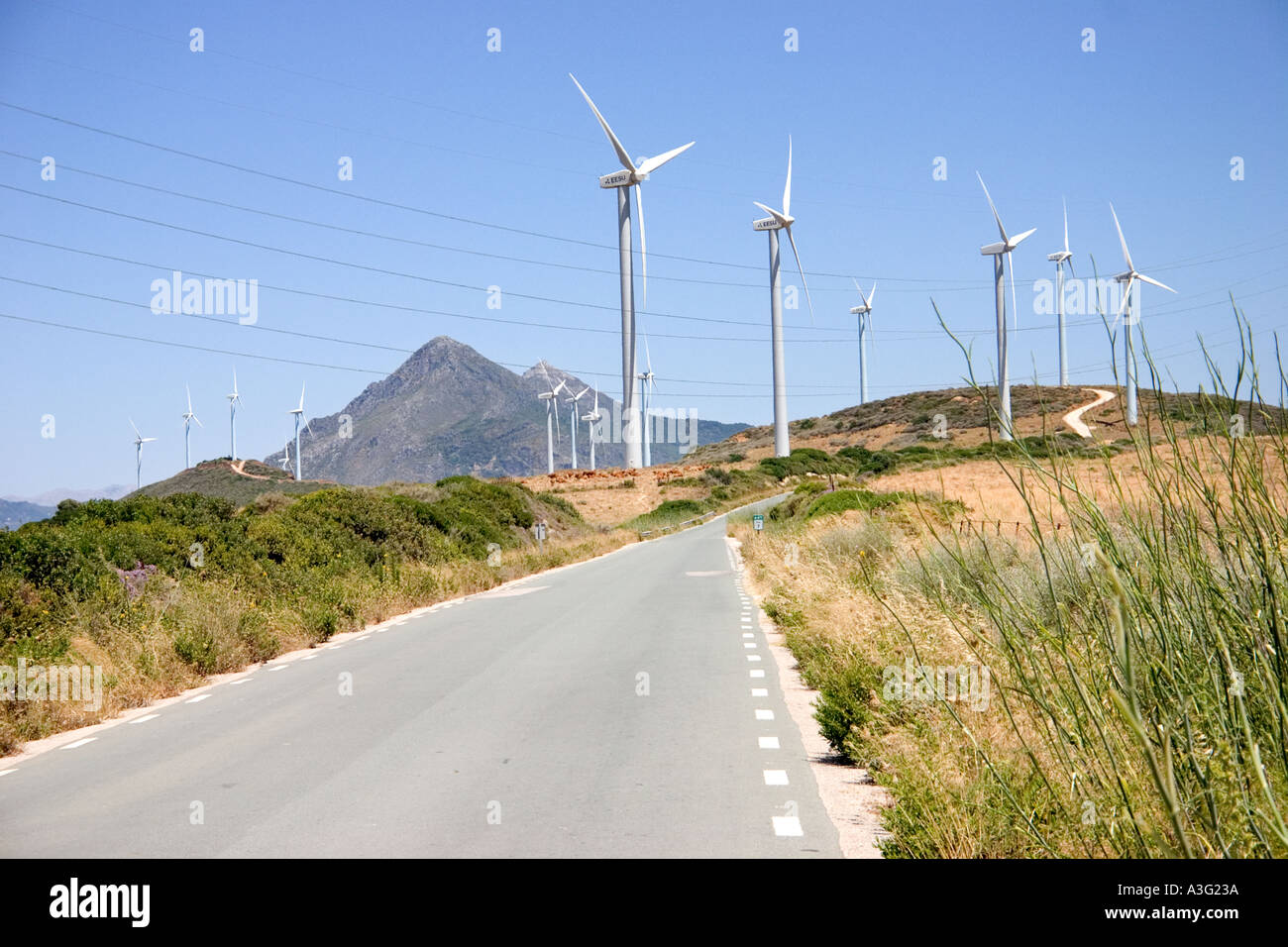 Wind turbines across the landscape Spain Stock Photo - Alamy