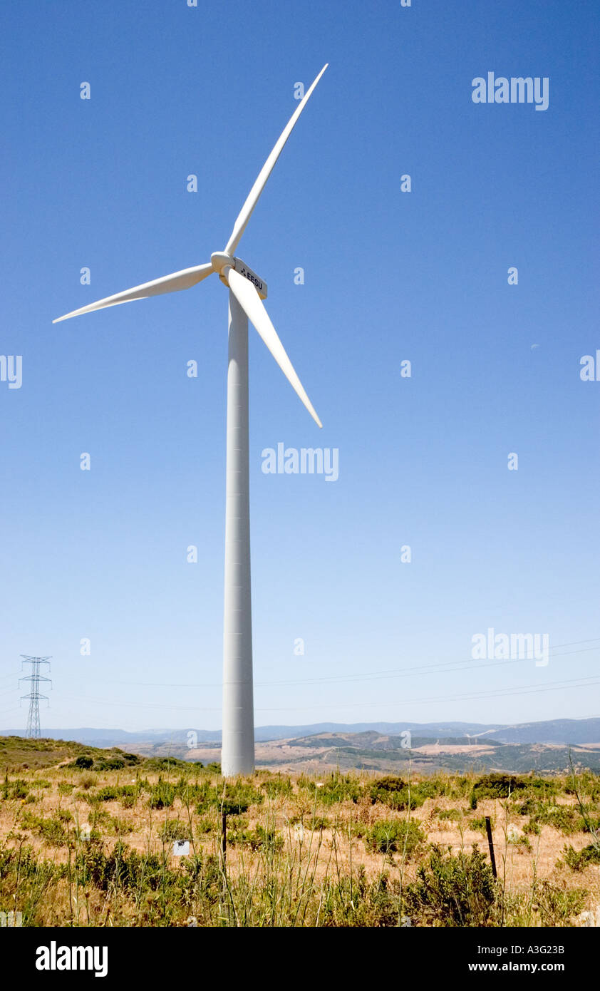 Wind turbine in landscape Spain Stock Photo - Alamy