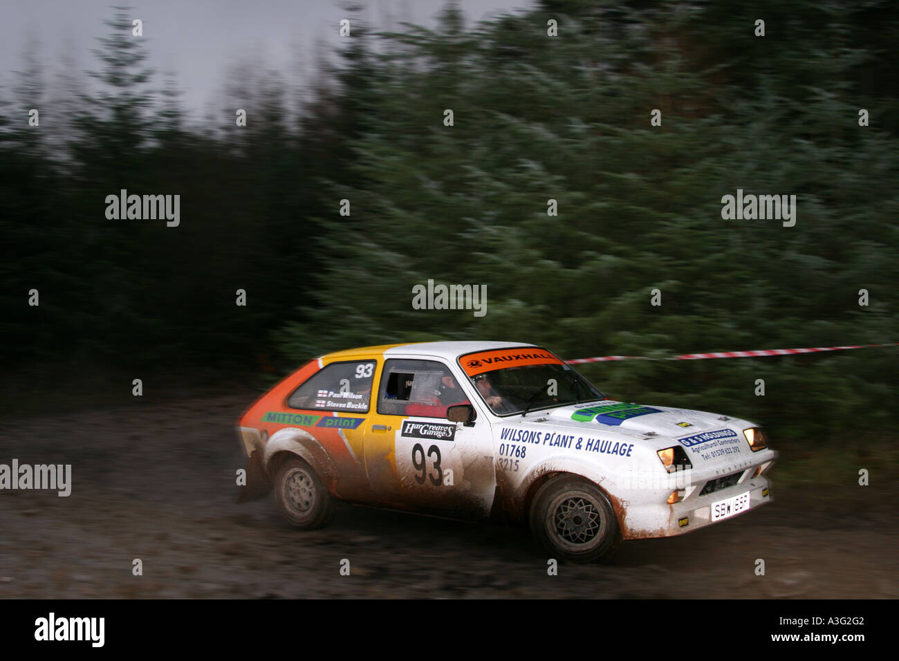 Vauxhall Chevette racing in the grizedale stages rally, lake district ...