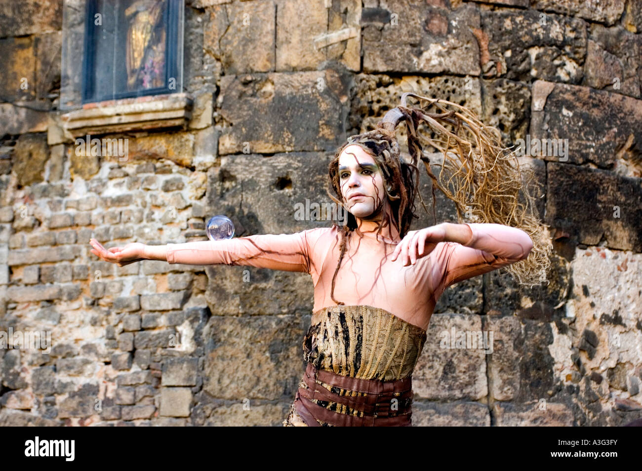 Cathedral de la Seu magician magic man dancing Barcelona Spain Barri ...