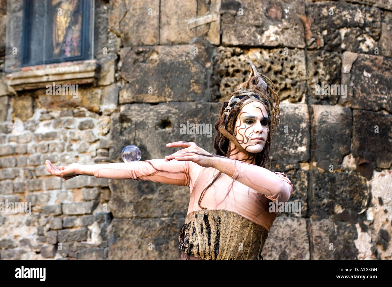 Cathedral de la Seu magician magic man dancing Barcelona Spain Barri ...