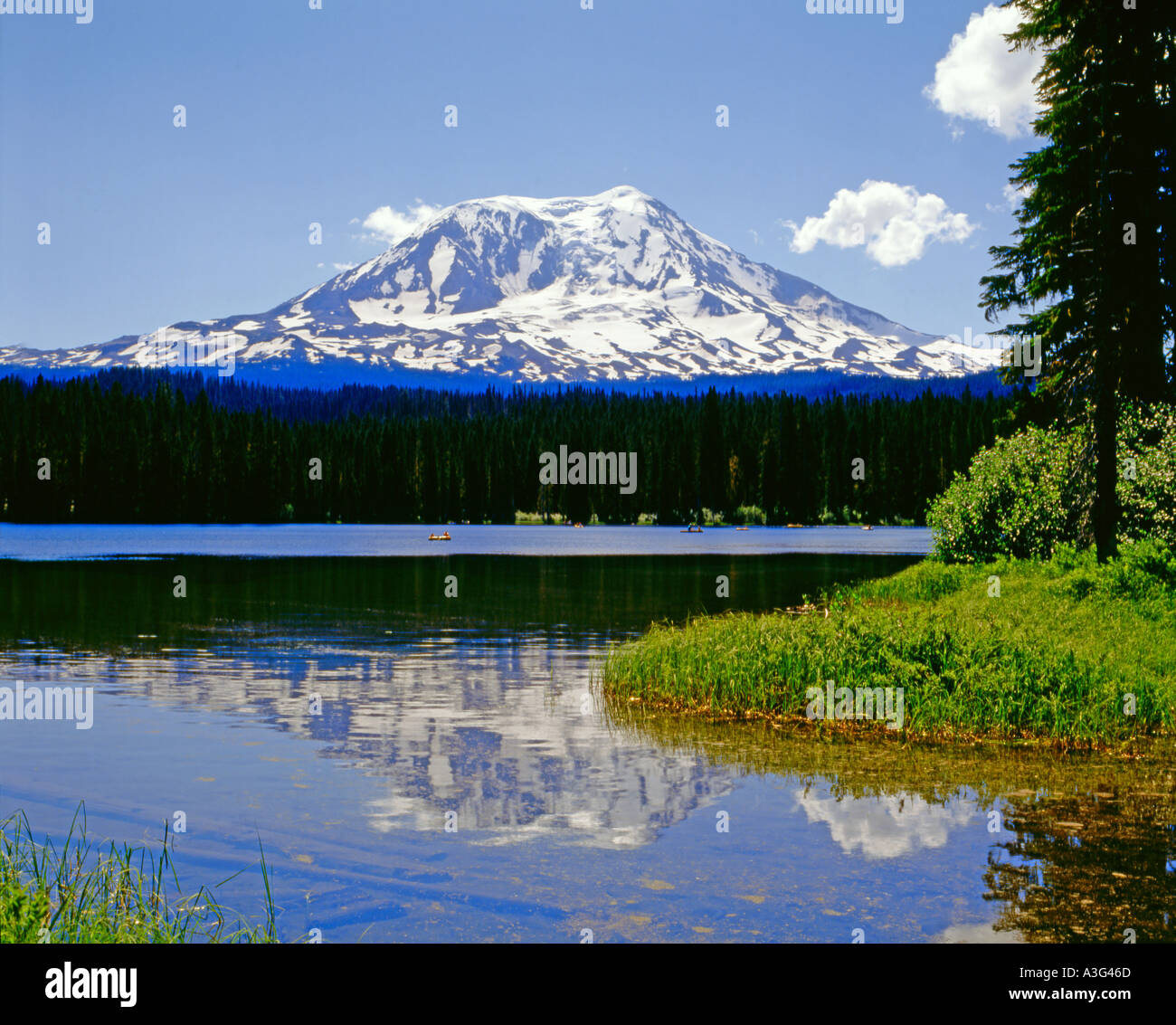 Mount Adams and Takhlakh Lake in Washington Stock Photo - Alamy