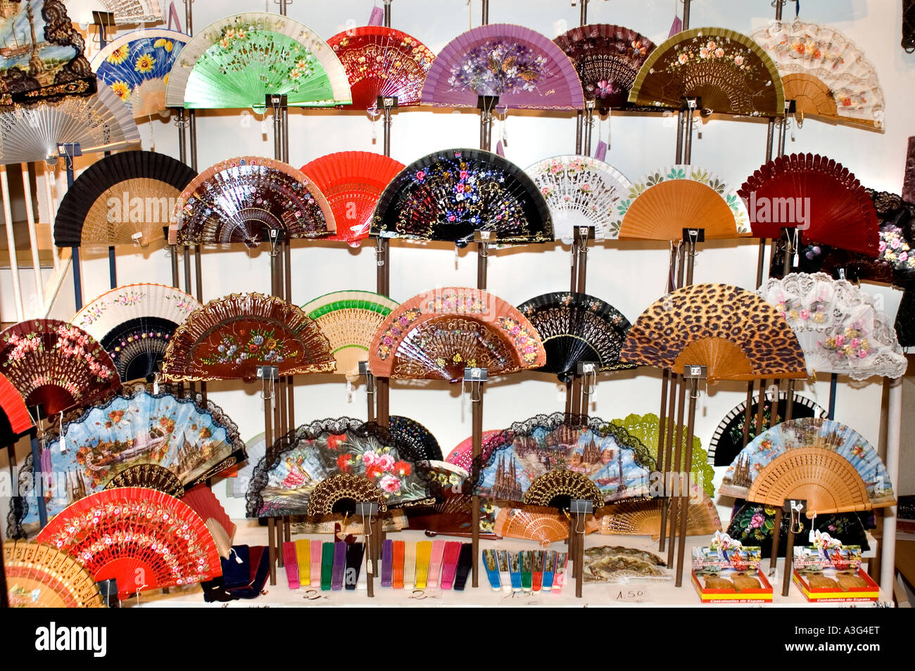 Spain spanish fan fans shaped painting painter artist hand hi-res stock ...