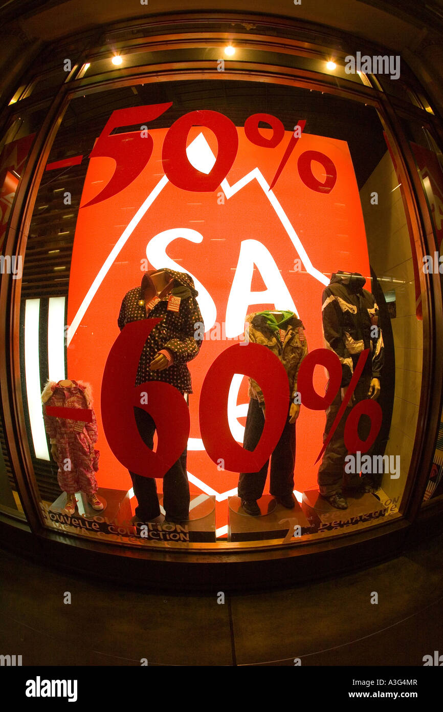 shop window with sale sign london england Stock Photo - Alamy