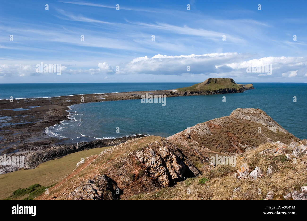 Rocks at Worms Head Stock Photo - Alamy