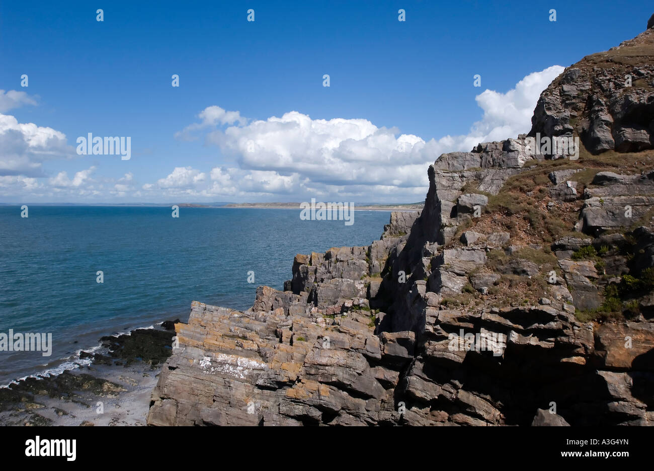 Rocks at Worms Head Stock Photo - Alamy