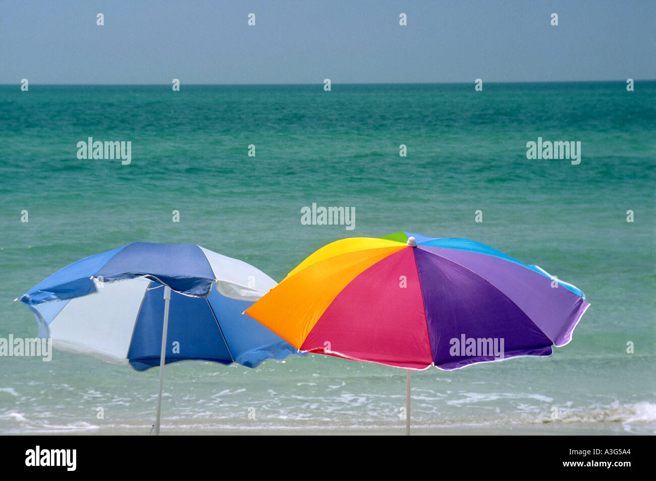Colorful Beach Umbrellas Stock Photo - Alamy