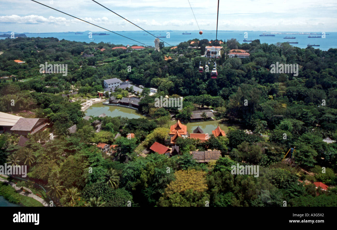 The cable car takes you right on to Sentosa Island in Singapore Stock ...