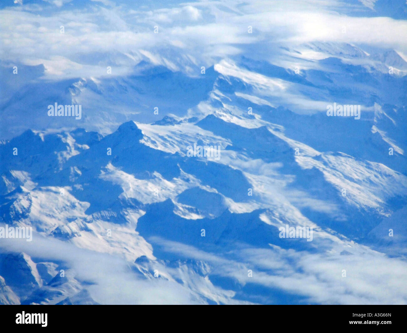 alps mountain range seen from plane window Stock Photo - Alamy