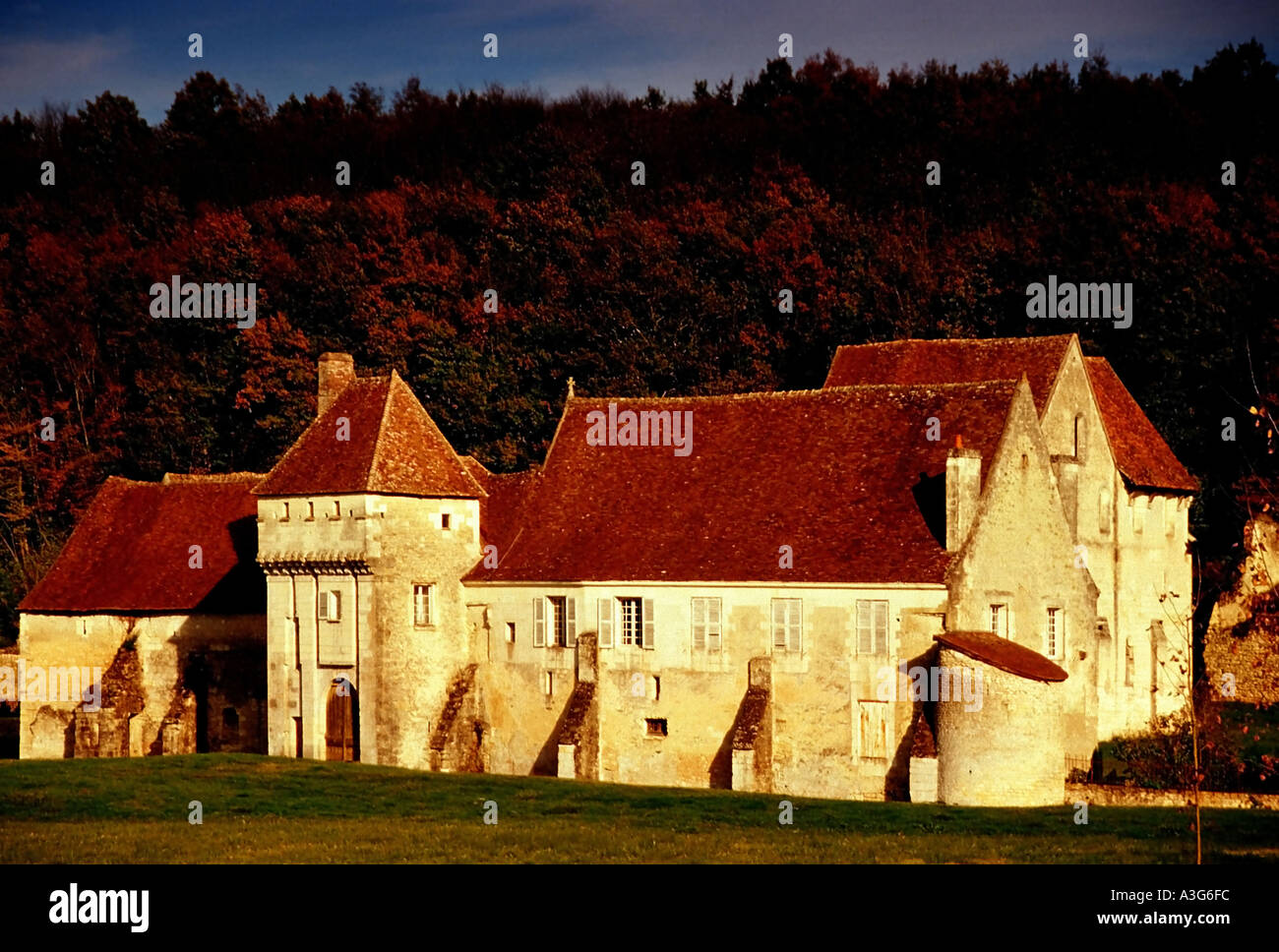 france loire valley fortified farmhouse la correirie Stock Photo - Alamy