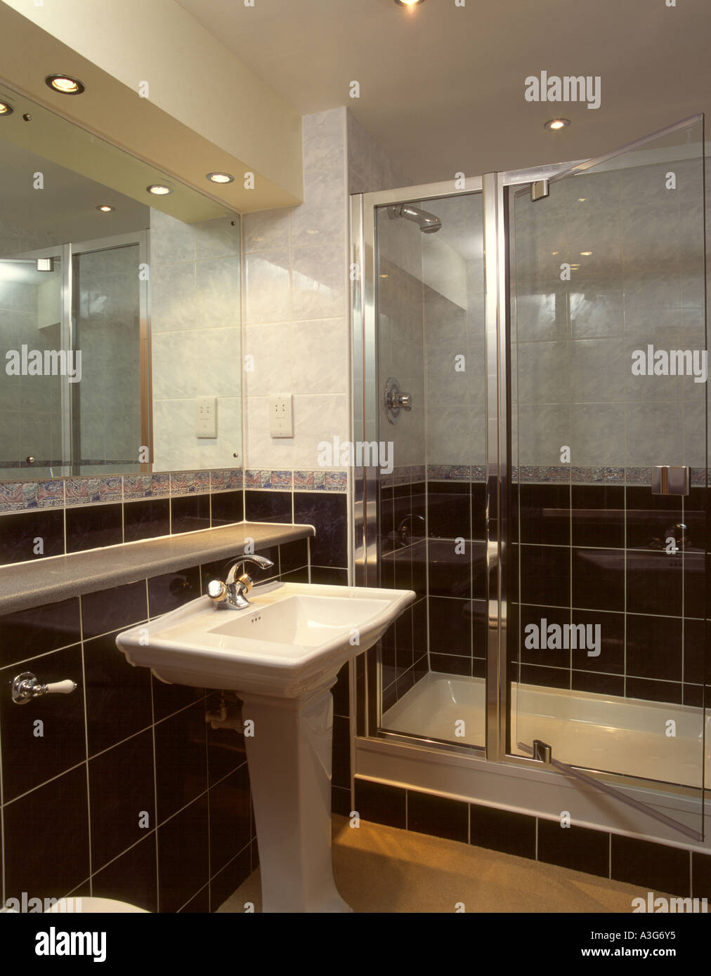 Interior, modern cloakroom, shower room Stock Photo - Alamy