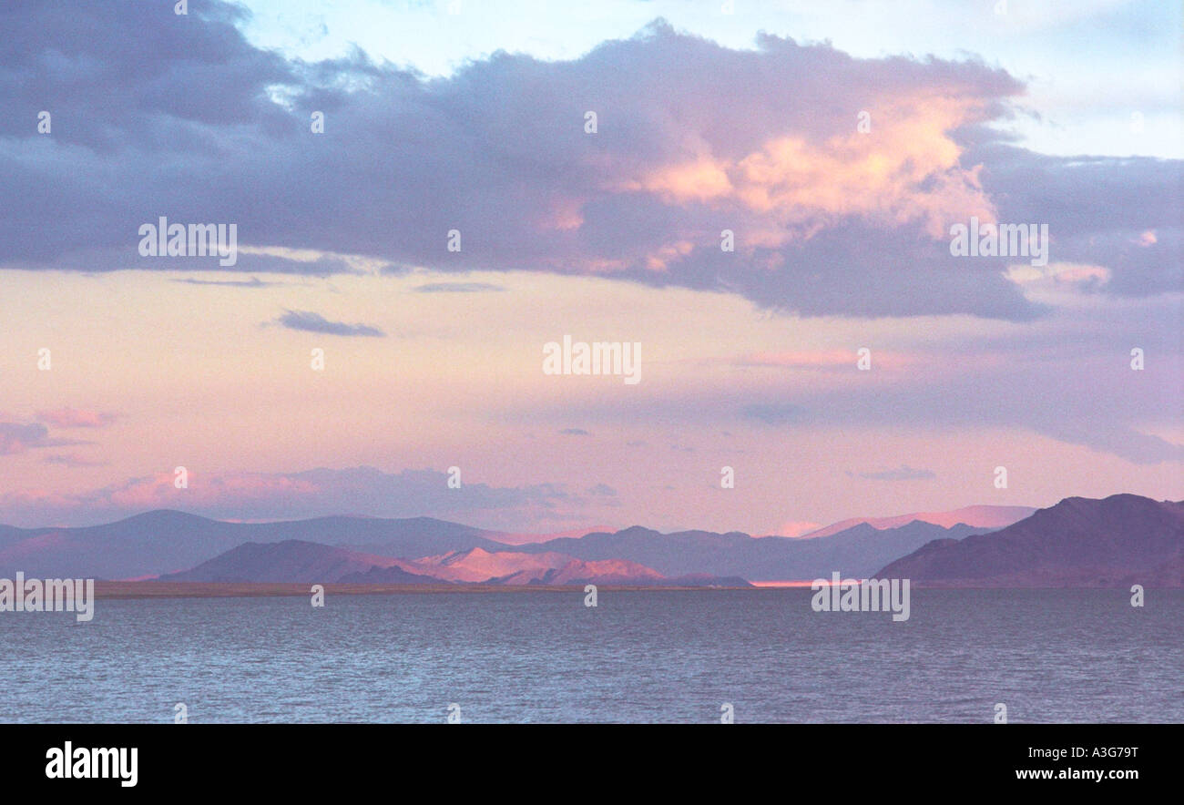 Tolbo Nuur Lake at sunset. Mongolian Altai. Bayan-Ulgi Aimag. West ...