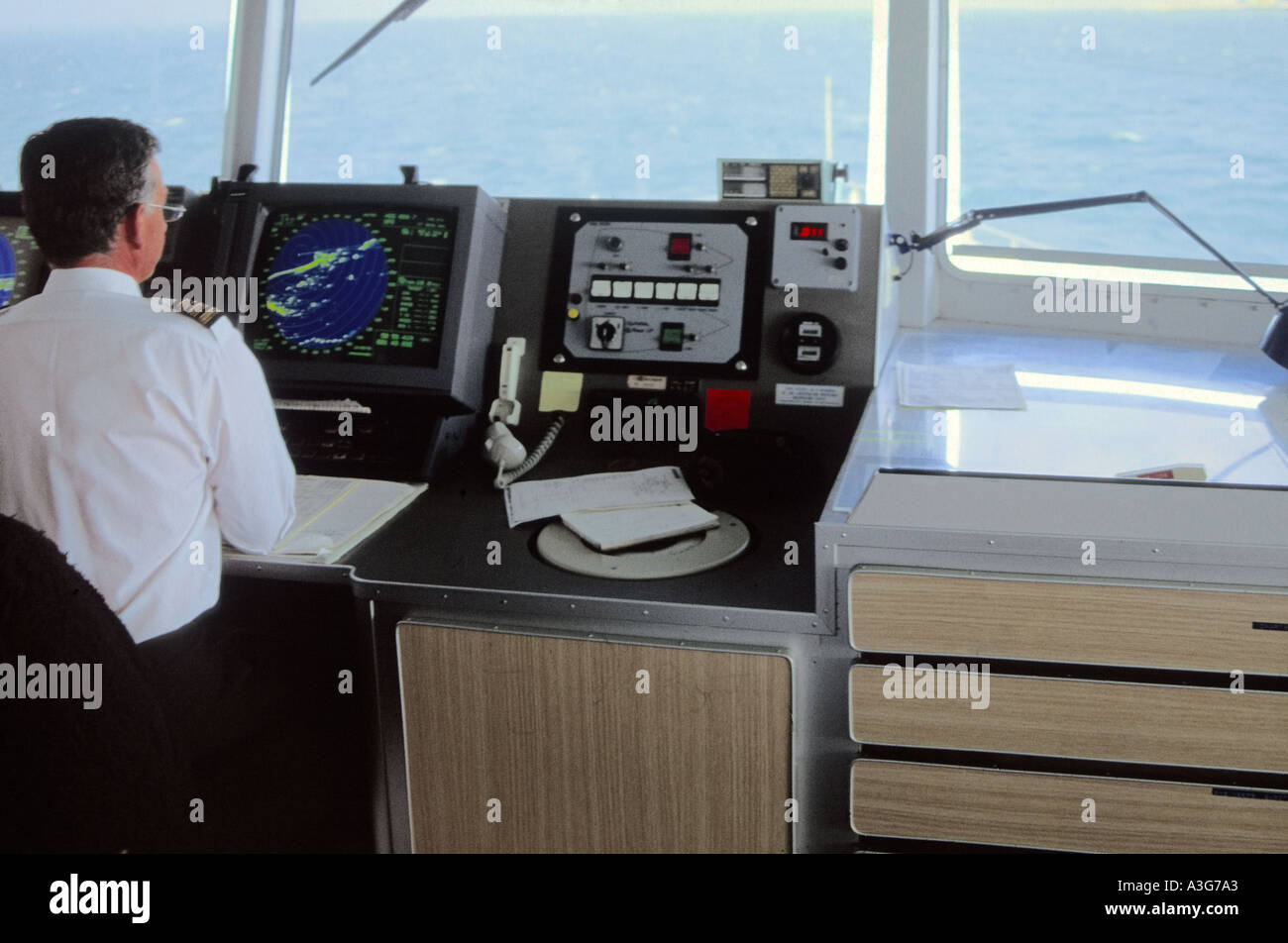 france captain of cross channel ferry catamaran boulogne dover Stock ...