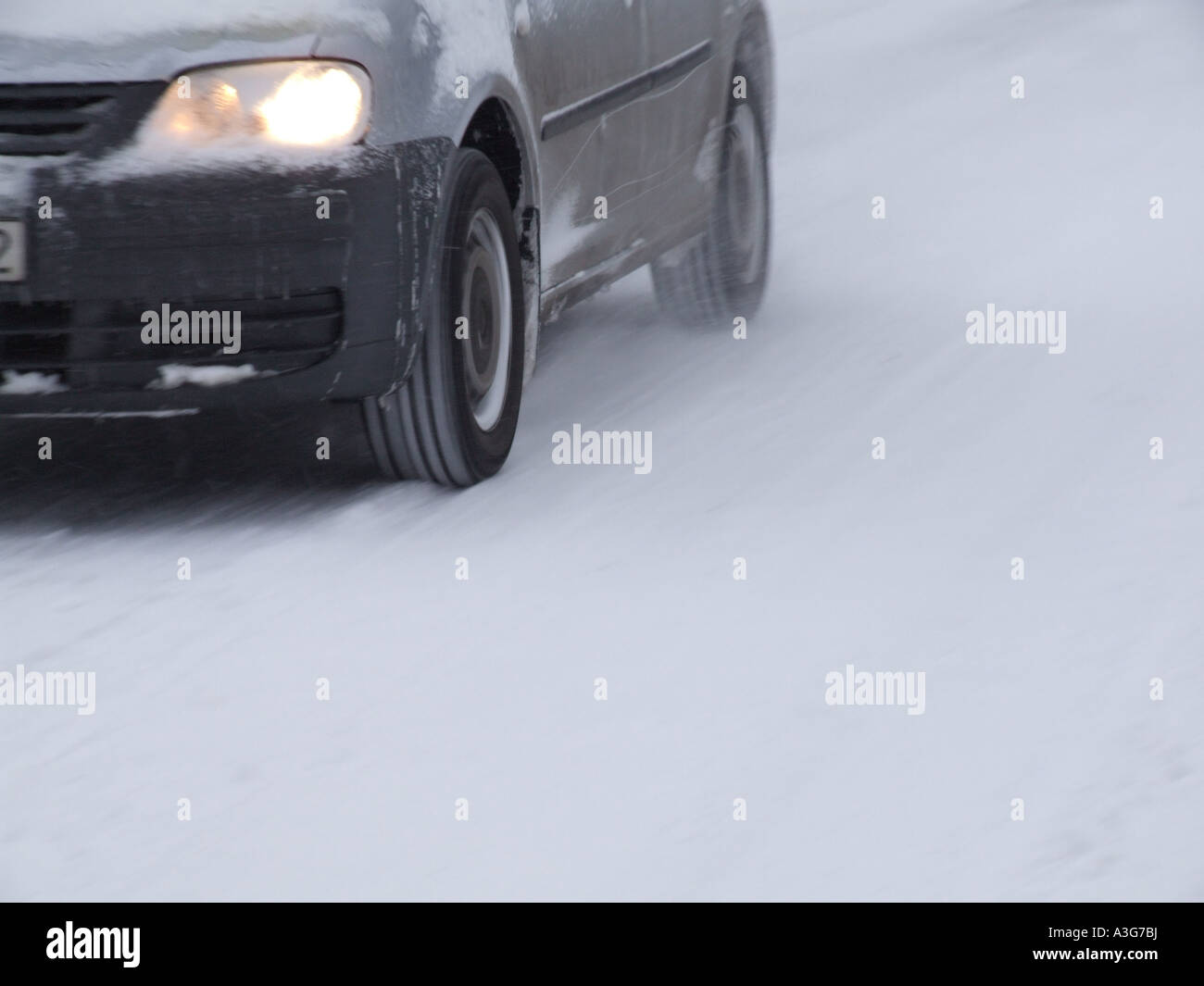 car driving in heavy snow in sweden Stock Photo - Alamy