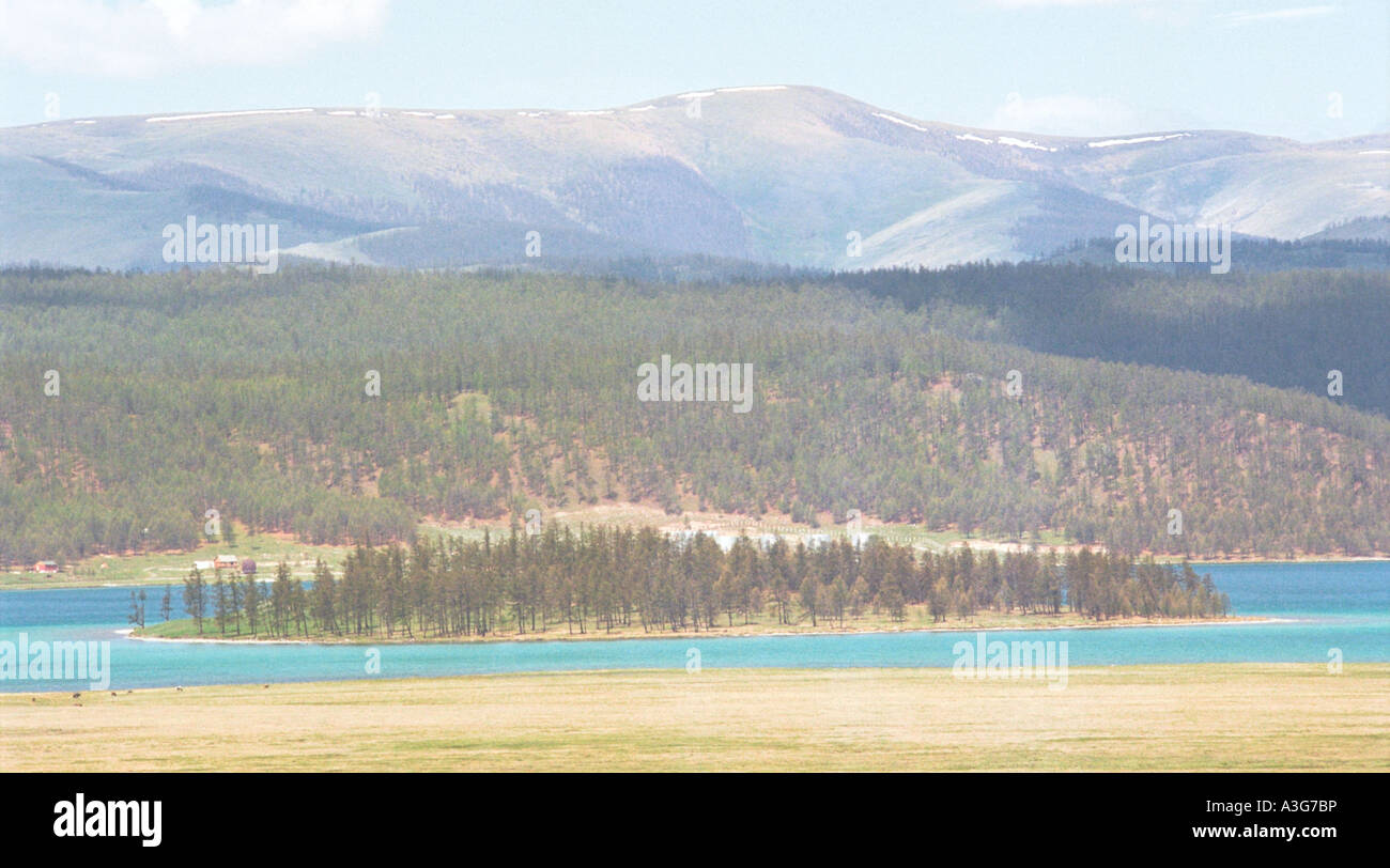 Khuvsgul Lake. Iceland near Khatgal village (somon). Bayan-Ula Range ...