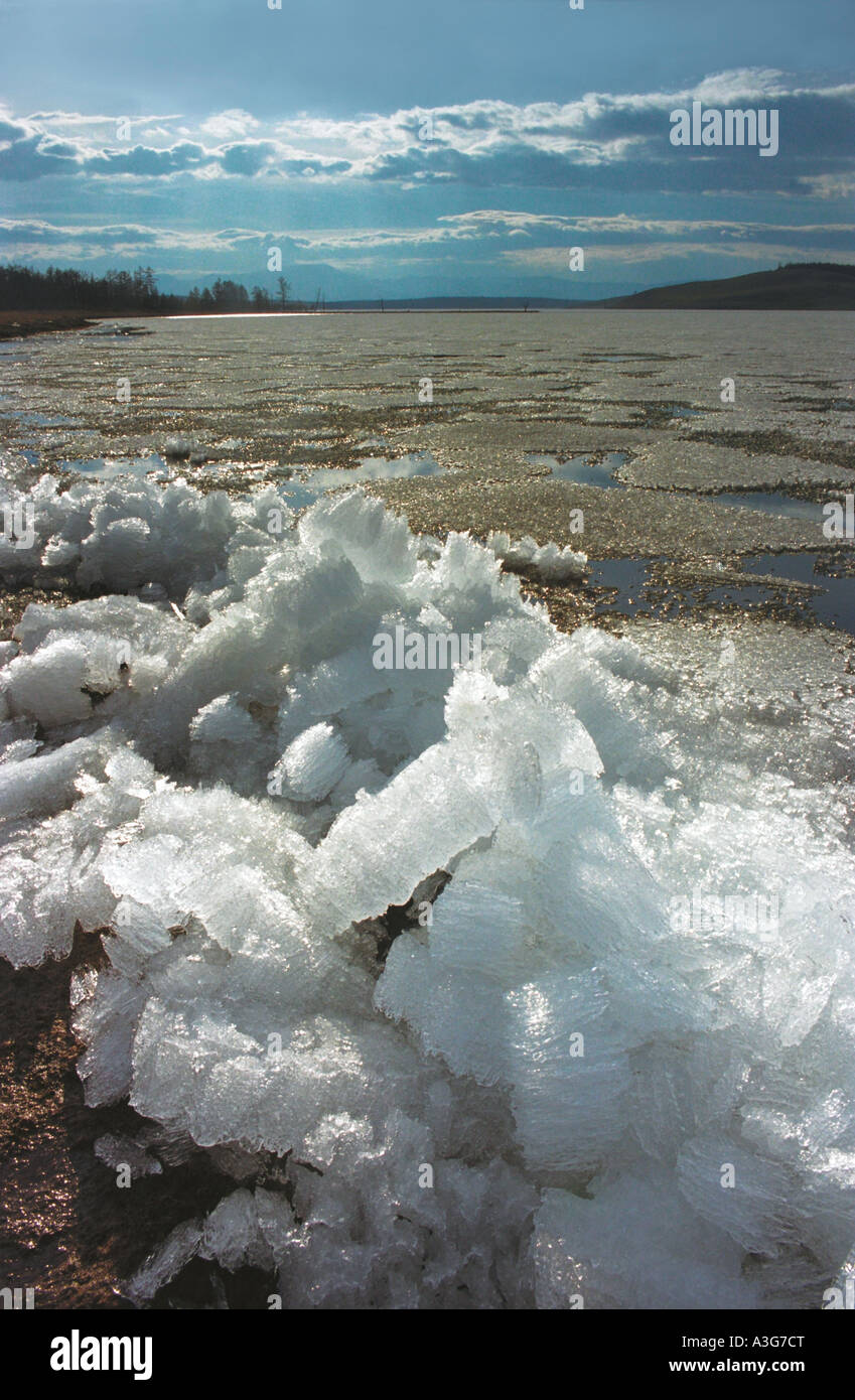 Ice hummocks. Khuvsgul Lake. North Mongolia Stock Photo - Alamy