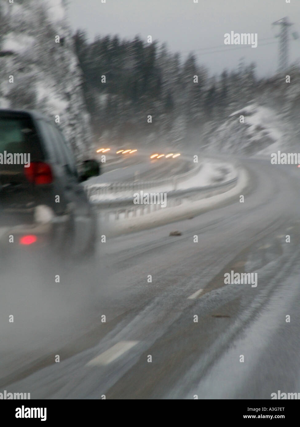 car driving in heavy snow in sweden Stock Photo - Alamy