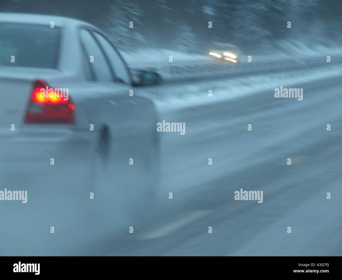car driving in heavy snow in sweden Stock Photo - Alamy
