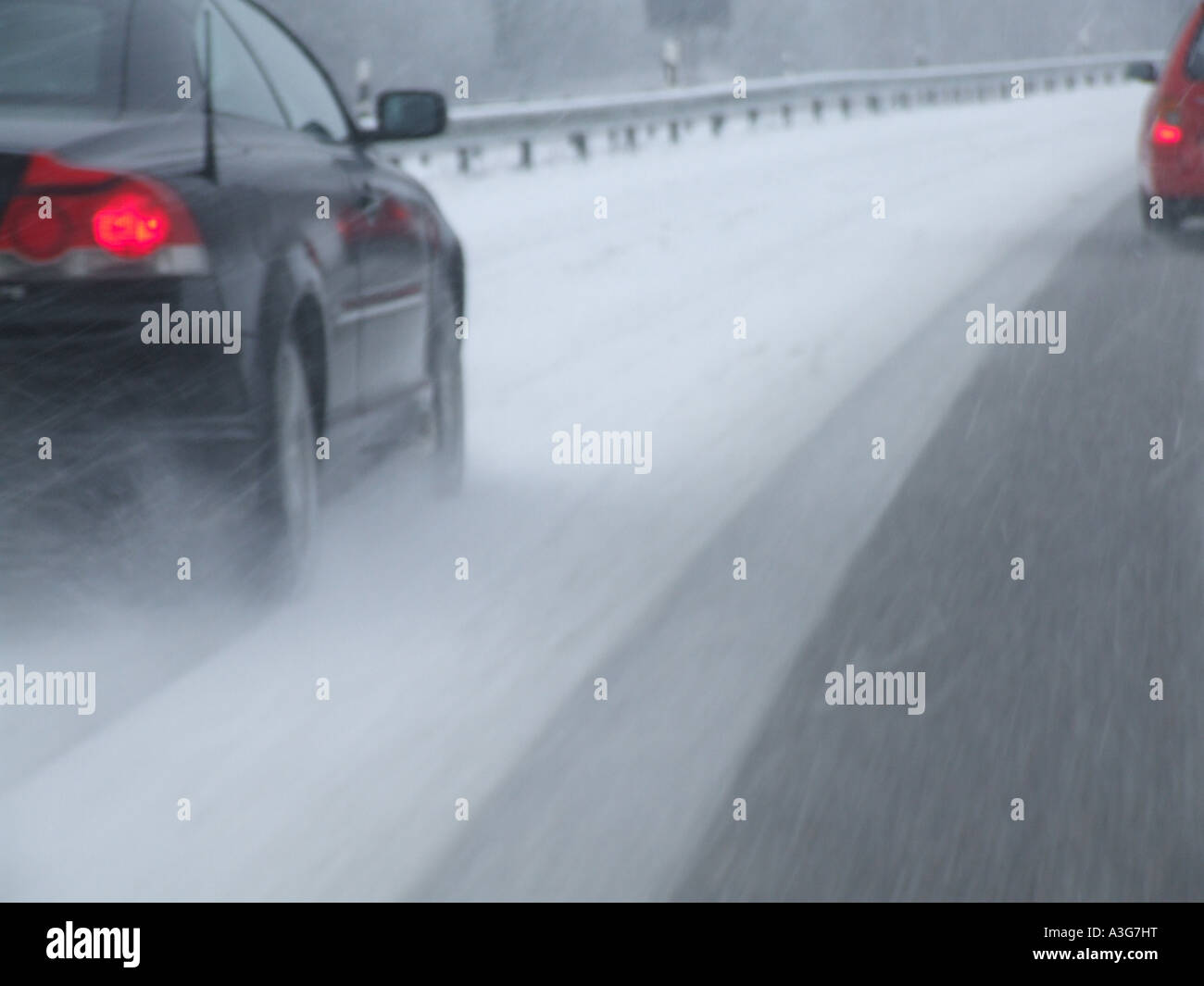 cars driving in heavy snow in sweden Stock Photo - Alamy