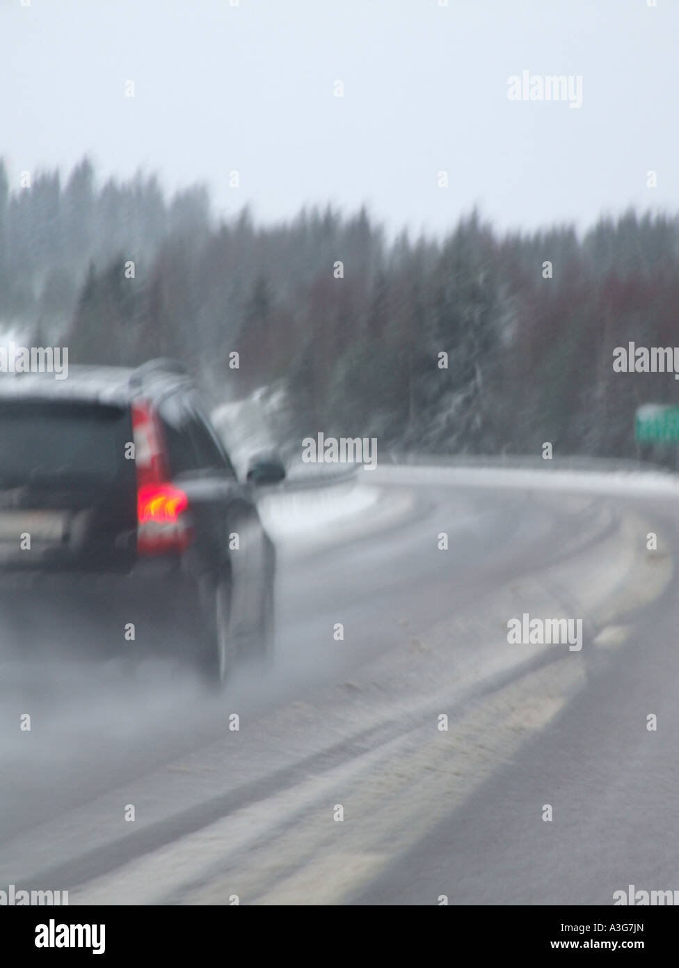 car driving in heavy snow in sweden Stock Photo - Alamy