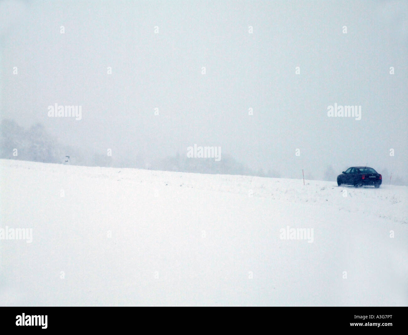 car driving in heavy snow storm in sweden Stock Photo - Alamy