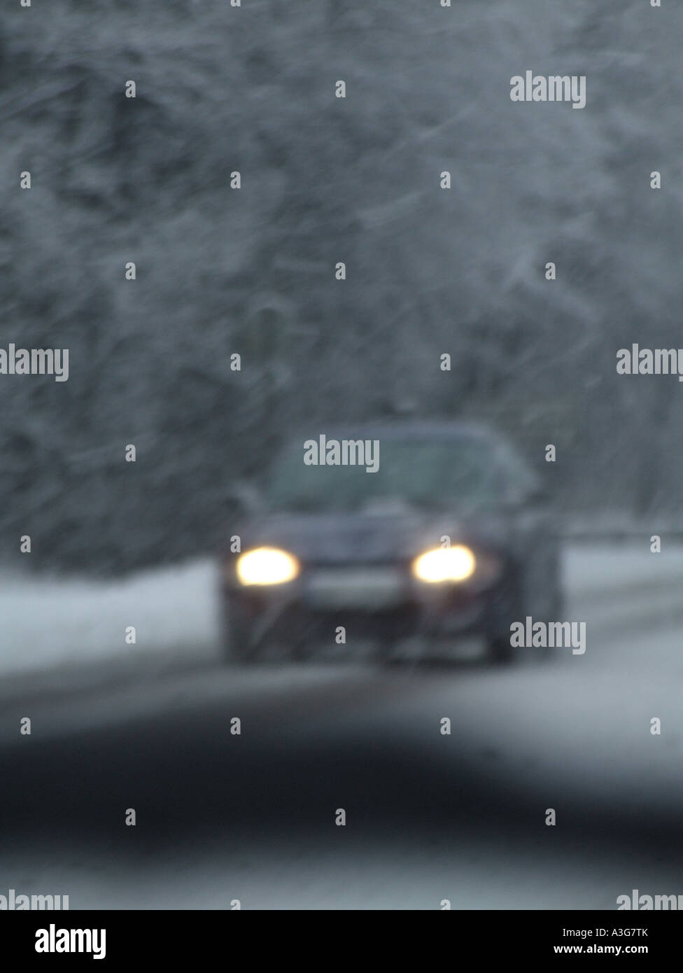 car driving in heavy snow in sweden Stock Photo - Alamy