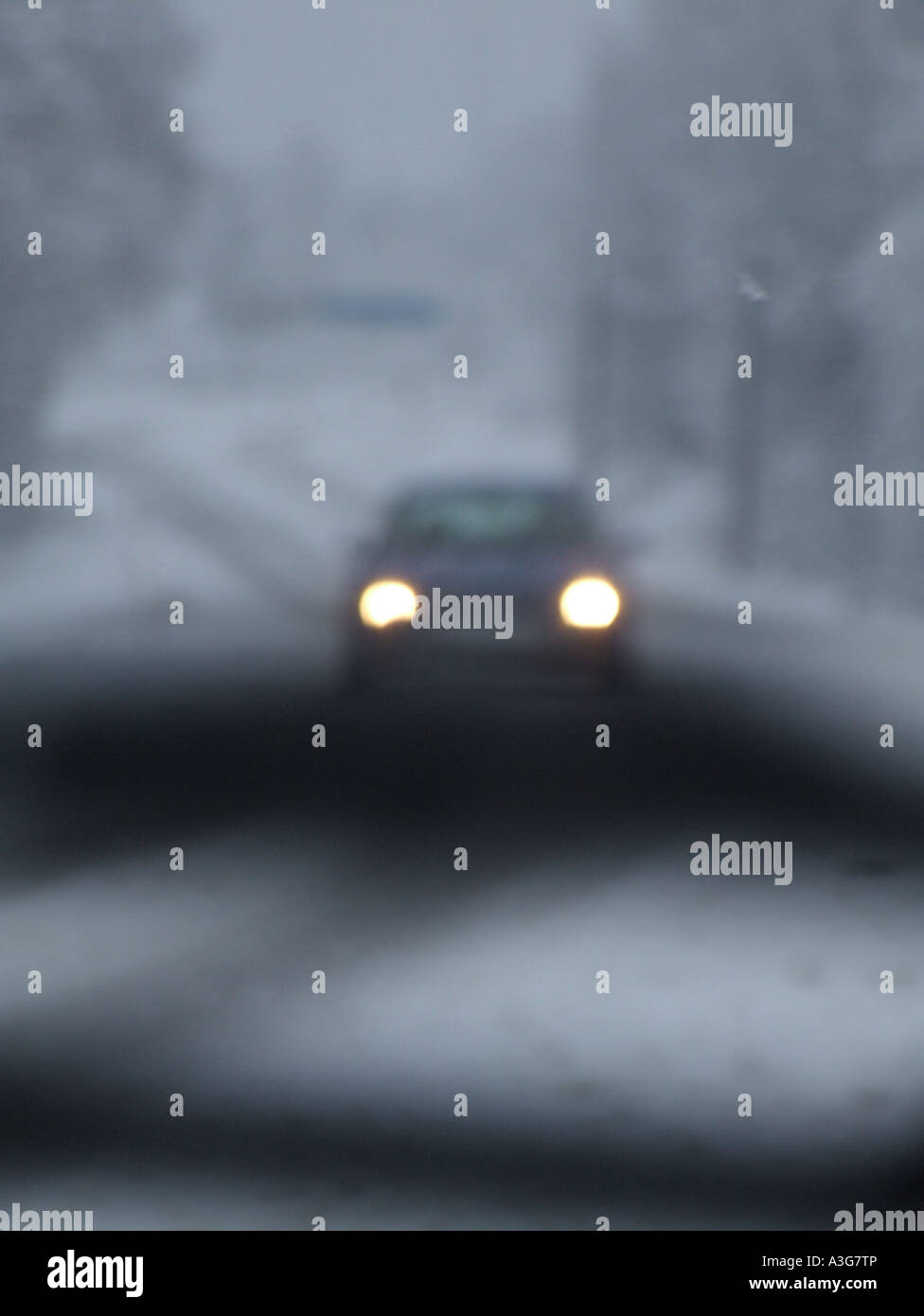car driving in heavy snow in sweden Stock Photo - Alamy