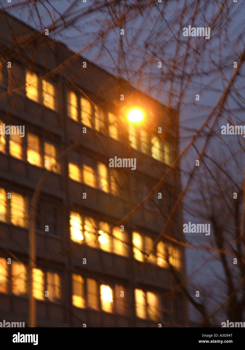 office block at night Stock Photo - Alamy