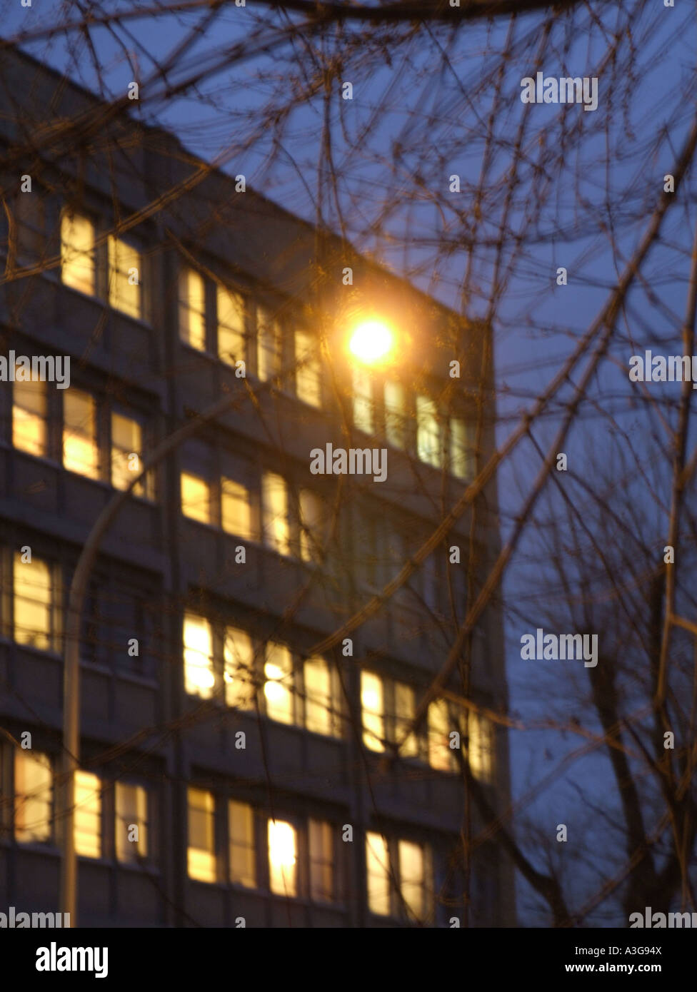 office block at night Stock Photo - Alamy