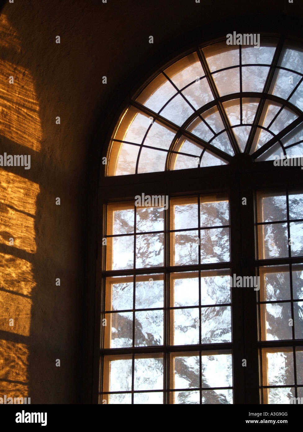 big window in church with sun light breaking through Stock Photo - Alamy