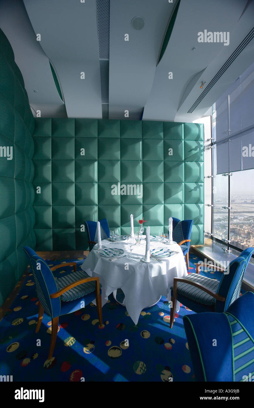 [Burj Al-Arab Hotel], Dubai, UAE - Restaurant table with quite a view ...
