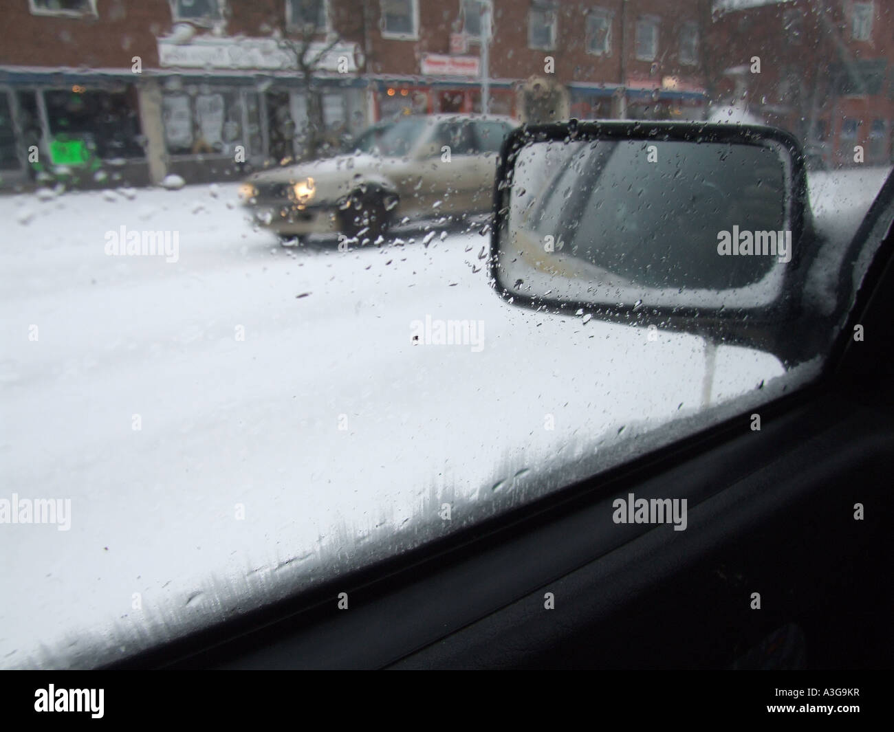car driving in heavy snow storm in sweden Stock Photo - Alamy