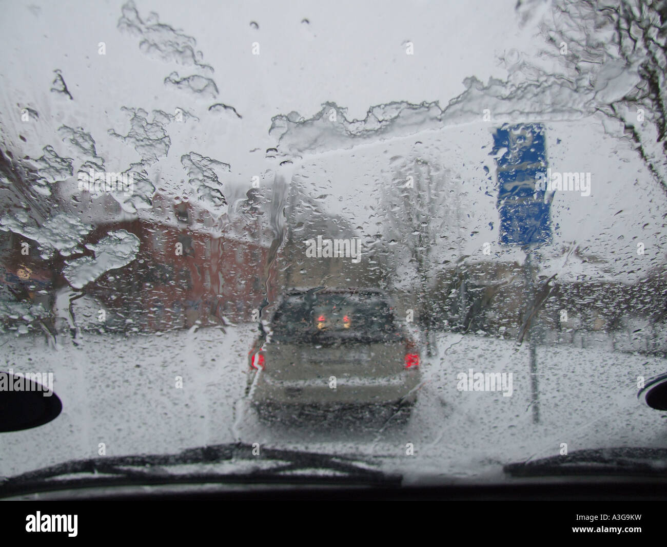 car driving in heavy snow storm in sweden Stock Photo - Alamy