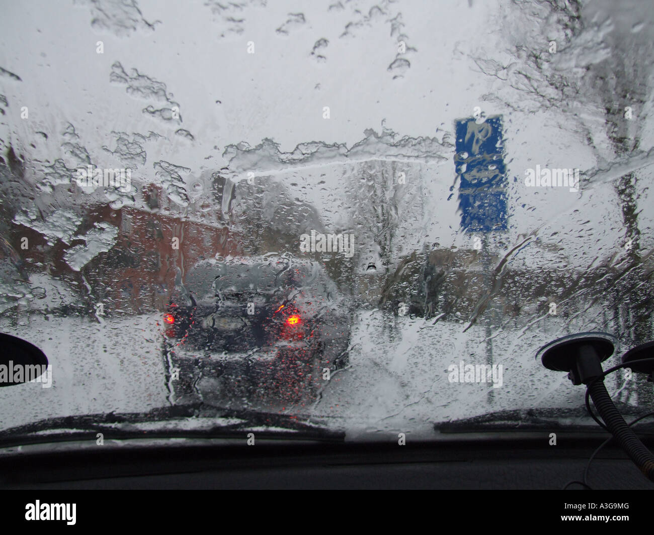 car driving in heavy snow storm in sweden Stock Photo - Alamy