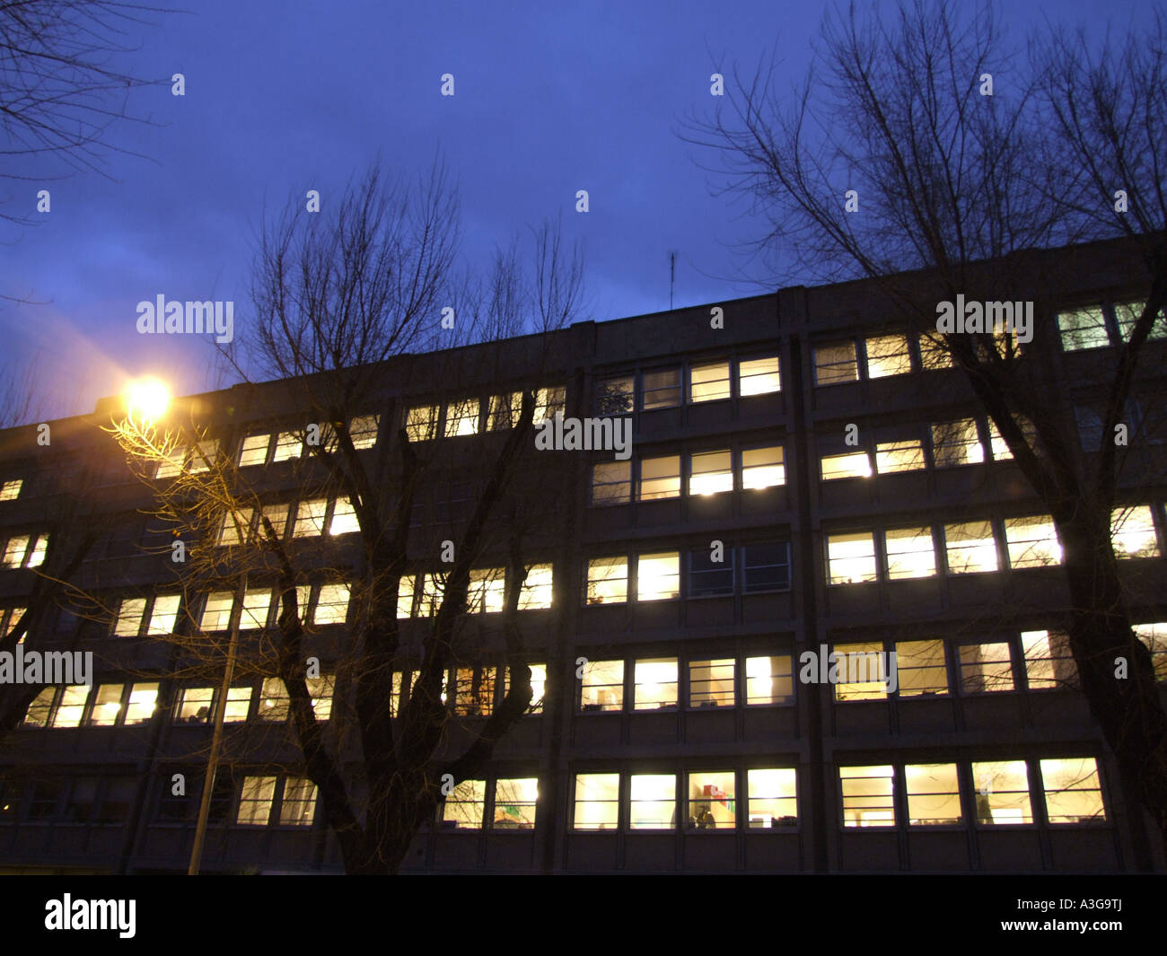 office block at night Stock Photo - Alamy