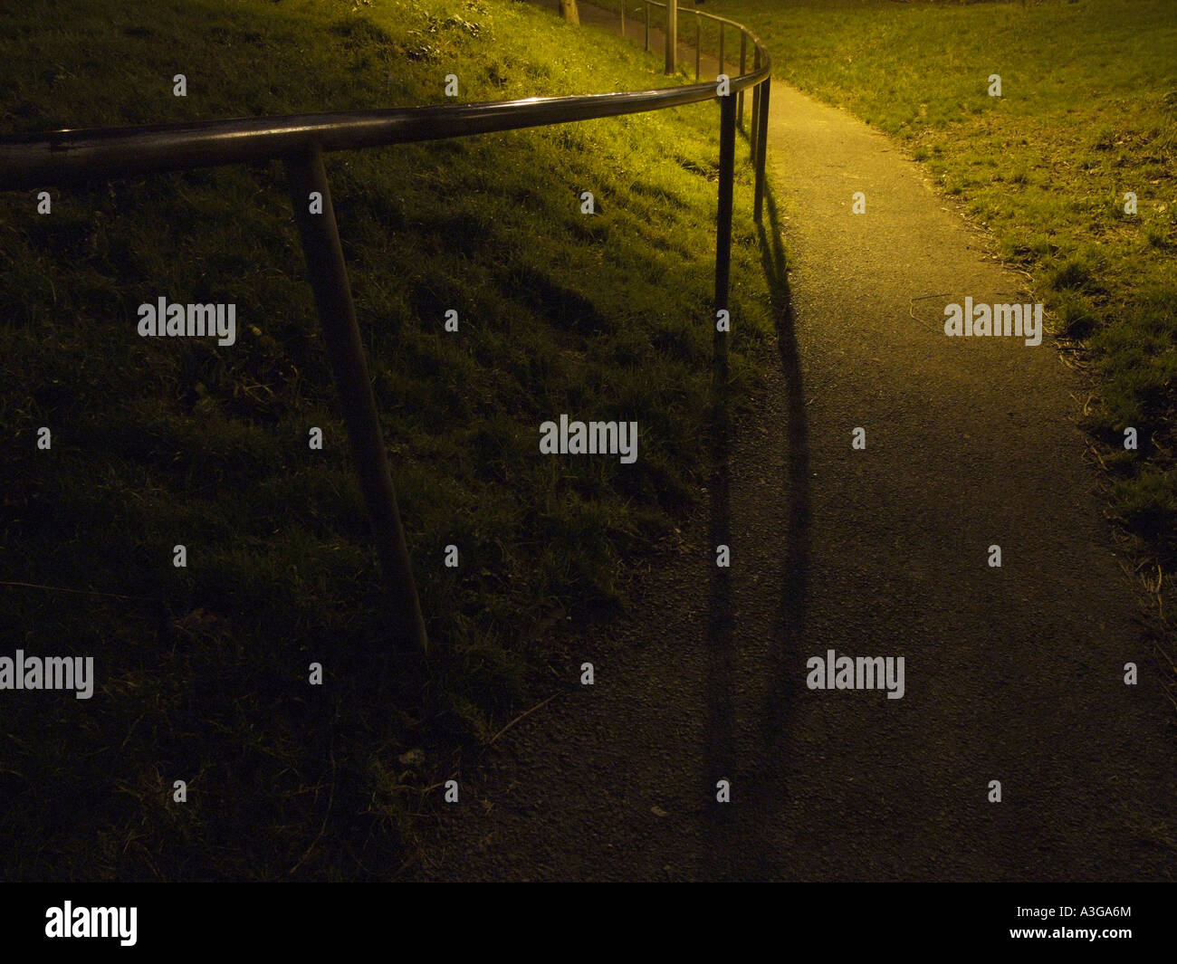 empty foot path at night Stock Photo - Alamy