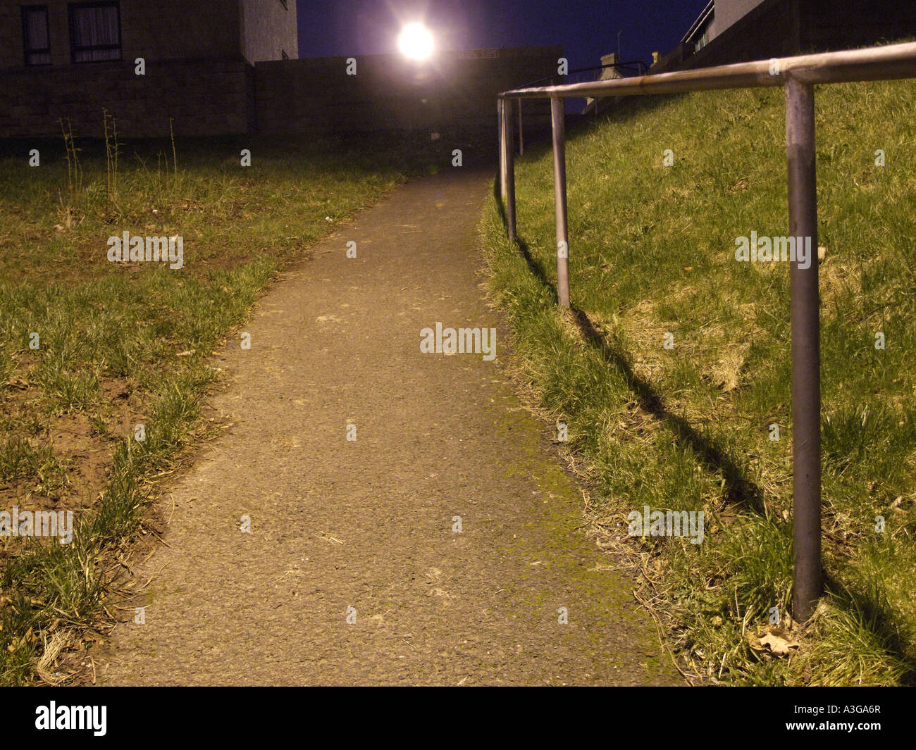 empty foot path at night Stock Photo - Alamy