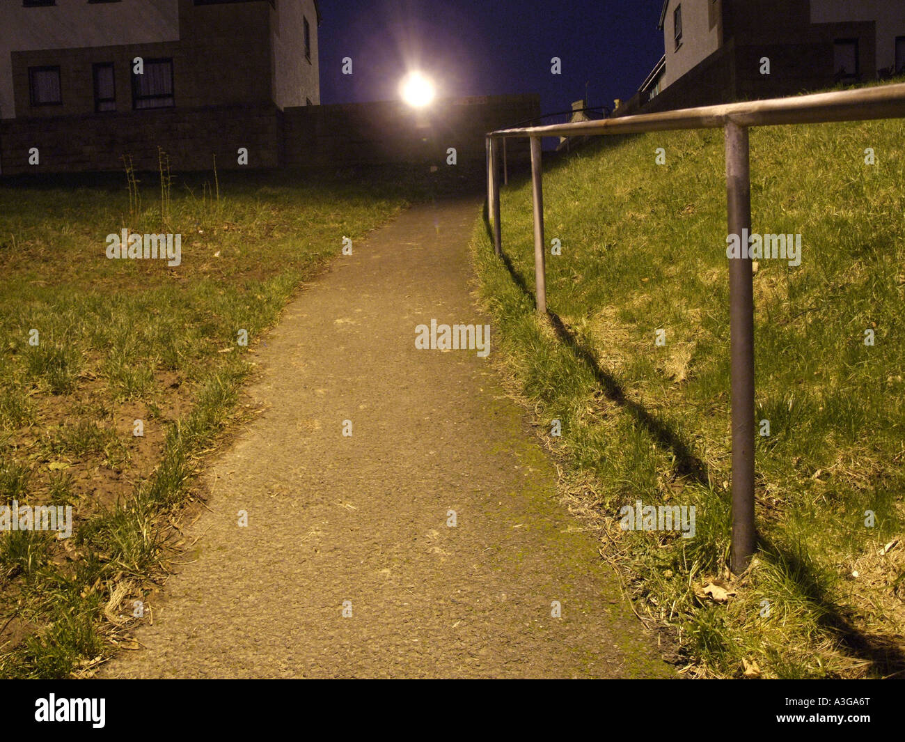 empty foot path at night Stock Photo - Alamy
