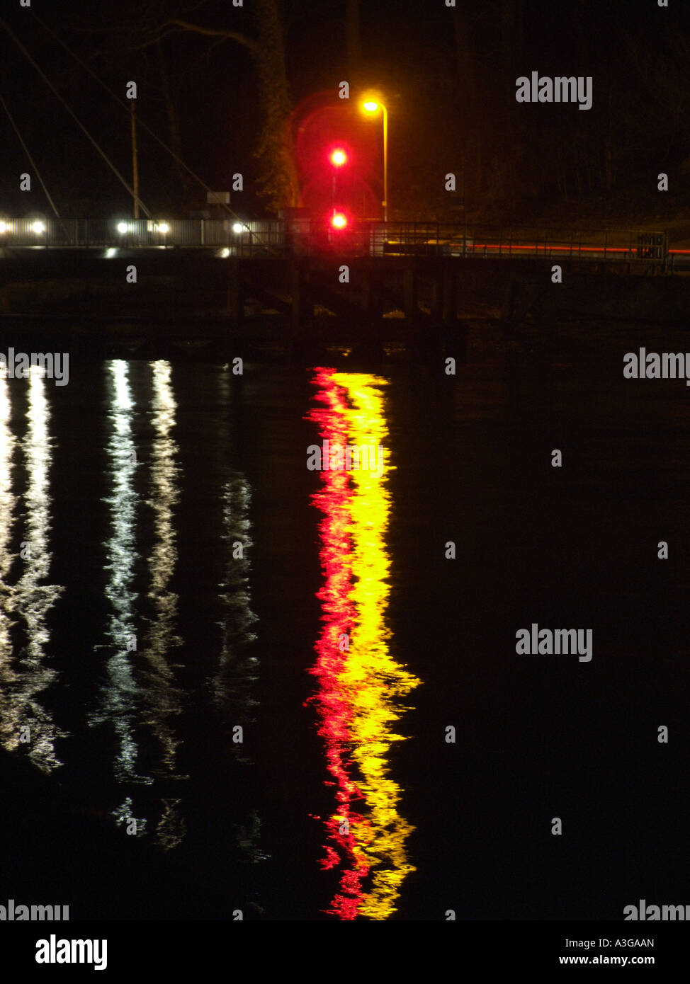 light patterns in pool of water at night Stock Photo - Alamy
