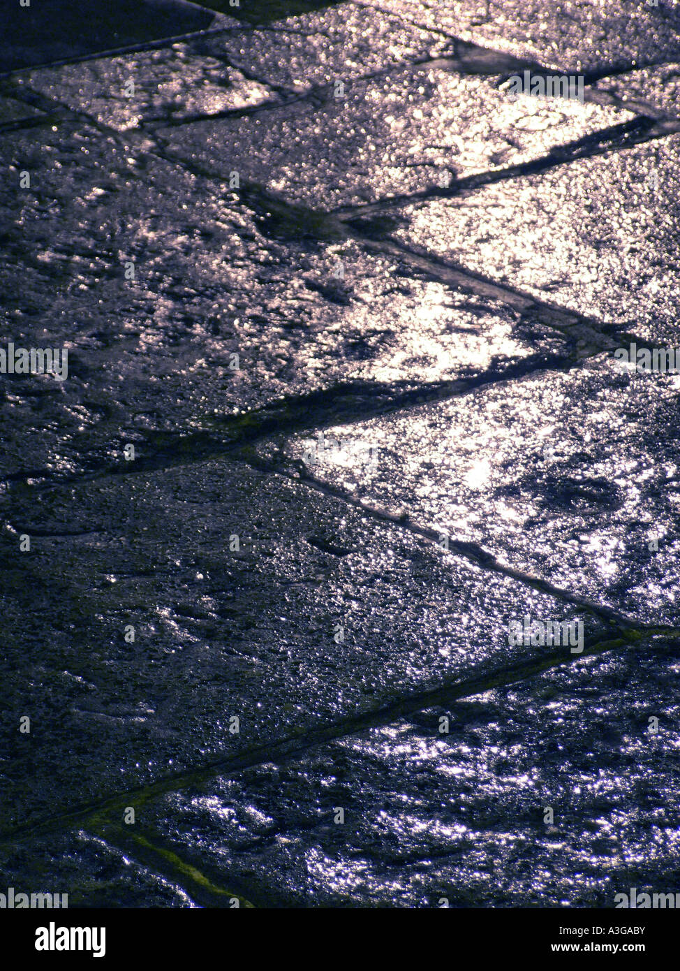 wet pavement at night Stock Photo - Alamy