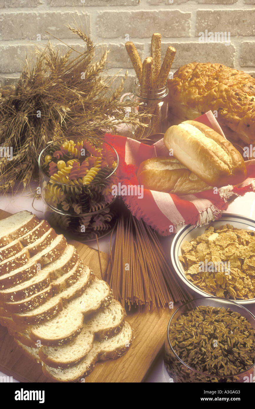 Grain and Grain products food groups Stock Photo - Alamy