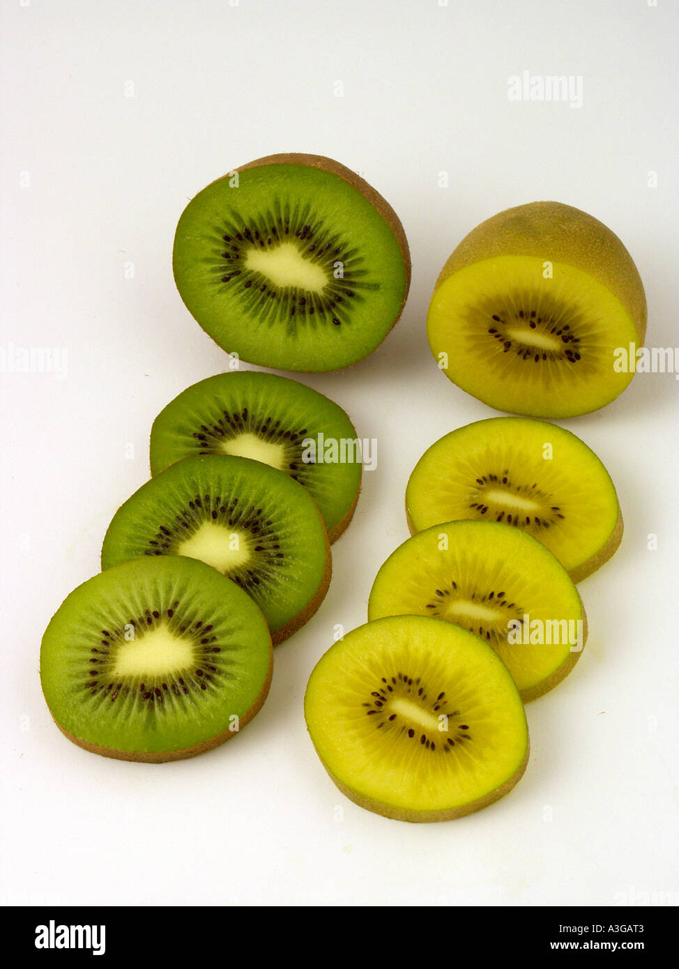 Kiwis fruits green cut sliced half hi-res stock photography and images ...
