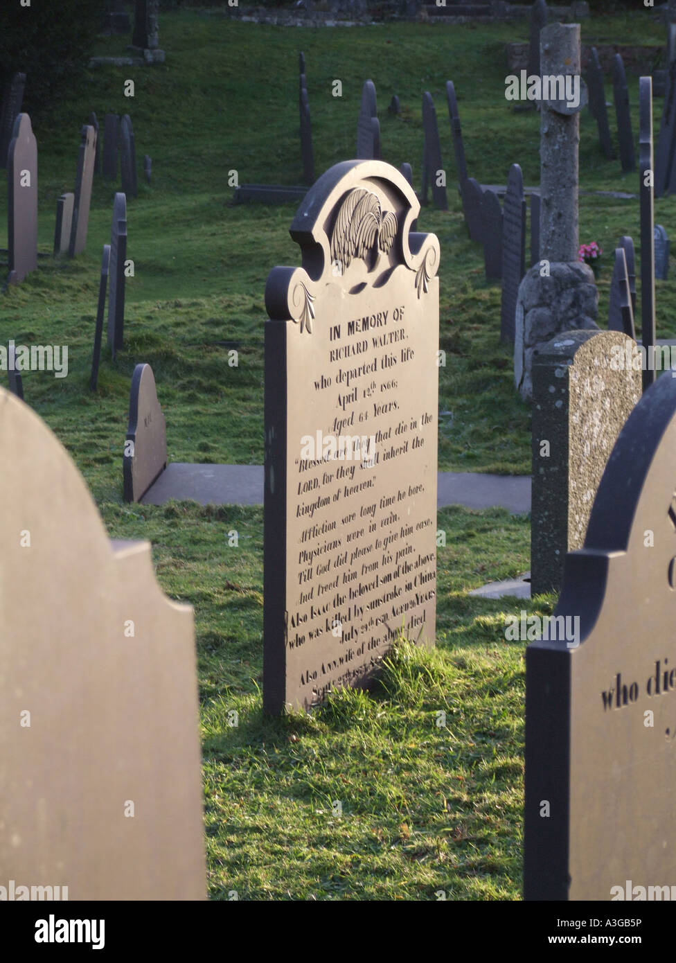 saint tysilio church island graveyard at menai bridge, anglesey, north ...