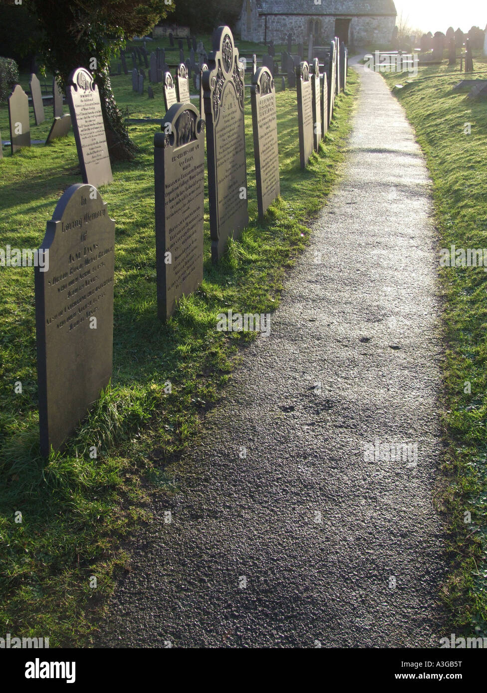 saint tysilio church island graveyard at menai bridge, anglesey, north ...